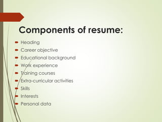 Cv writing session | PPTX