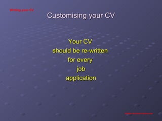 Cv Writing Slides | PPT
