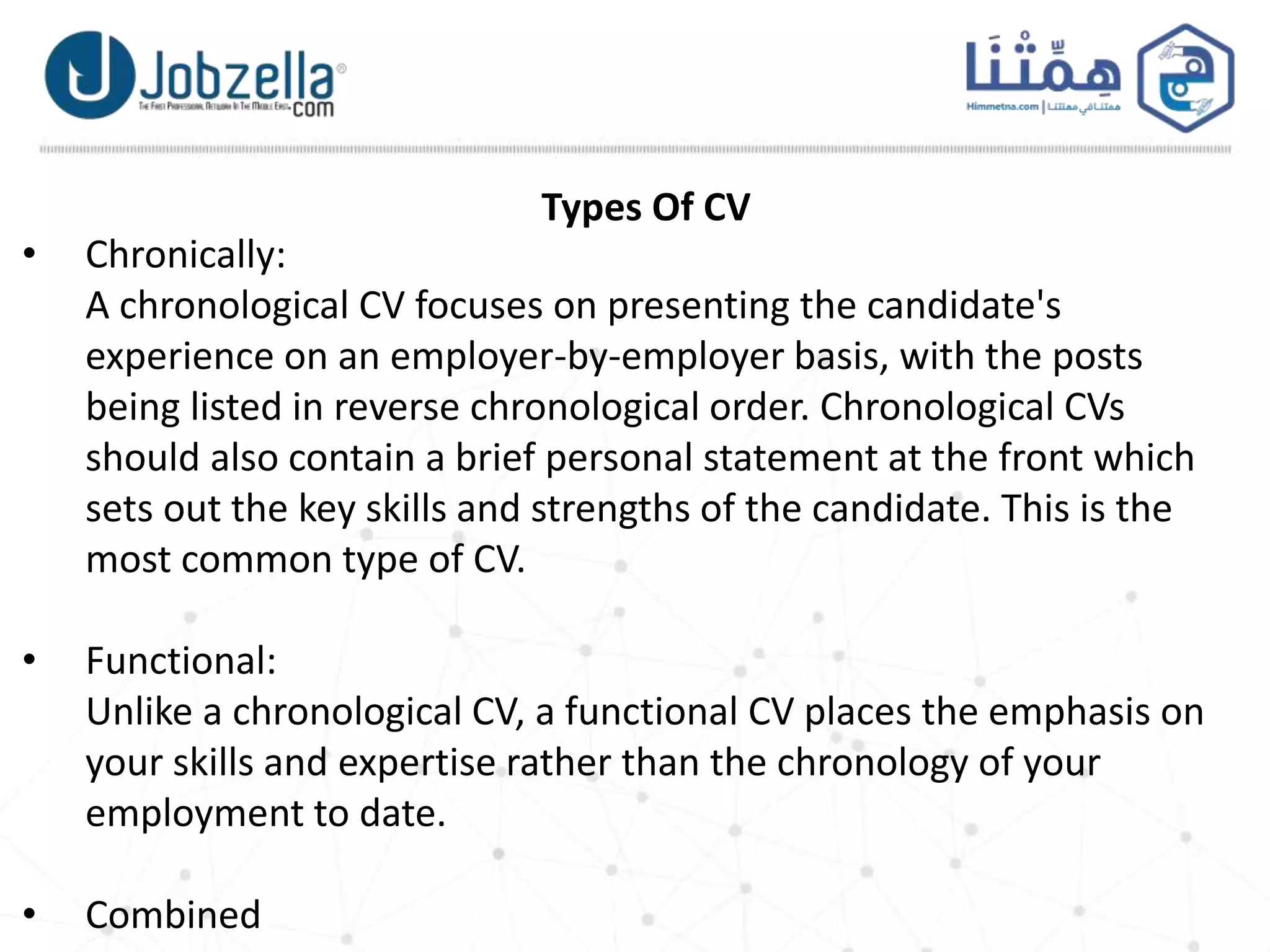 Cv writing workshop | PPTX