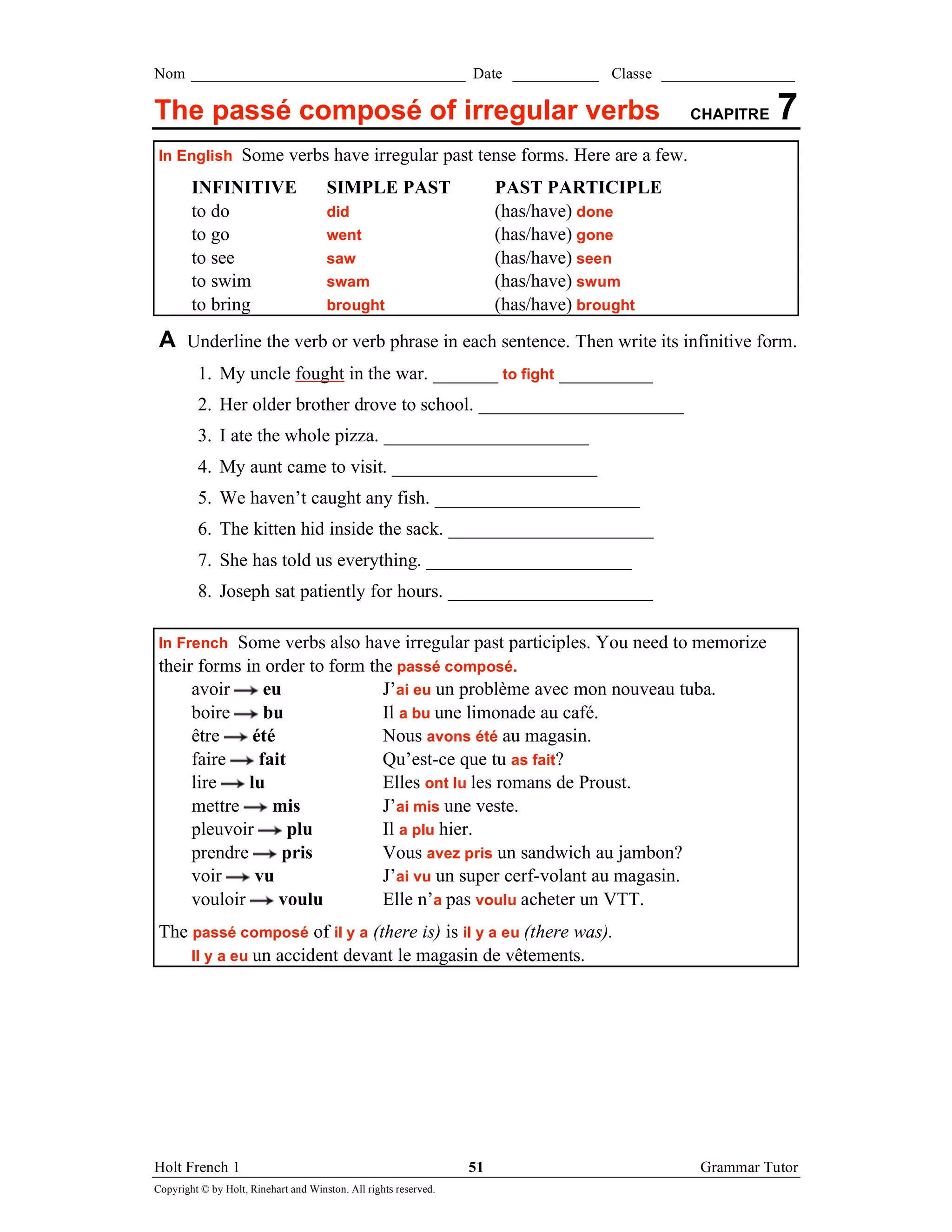 Cw 03182013-handout passe-compose | PDF