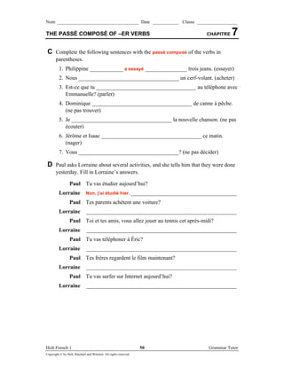 Cw 03182013-handout passe-compose | PDF