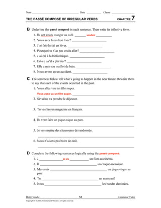 Cw 03182013-handout passe-compose | PDF