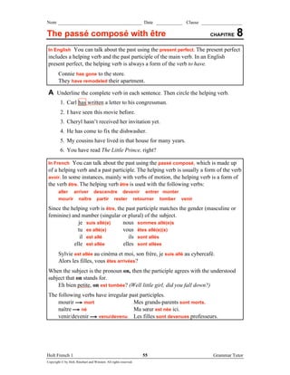 Cw 03182013-handout passe-compose | PDF