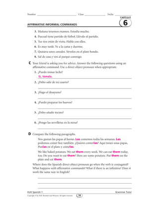 Cw 03182013-imperativo handout | PDF