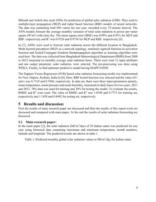 Solar Radiation monthly prediction and forecasting using Machine ...