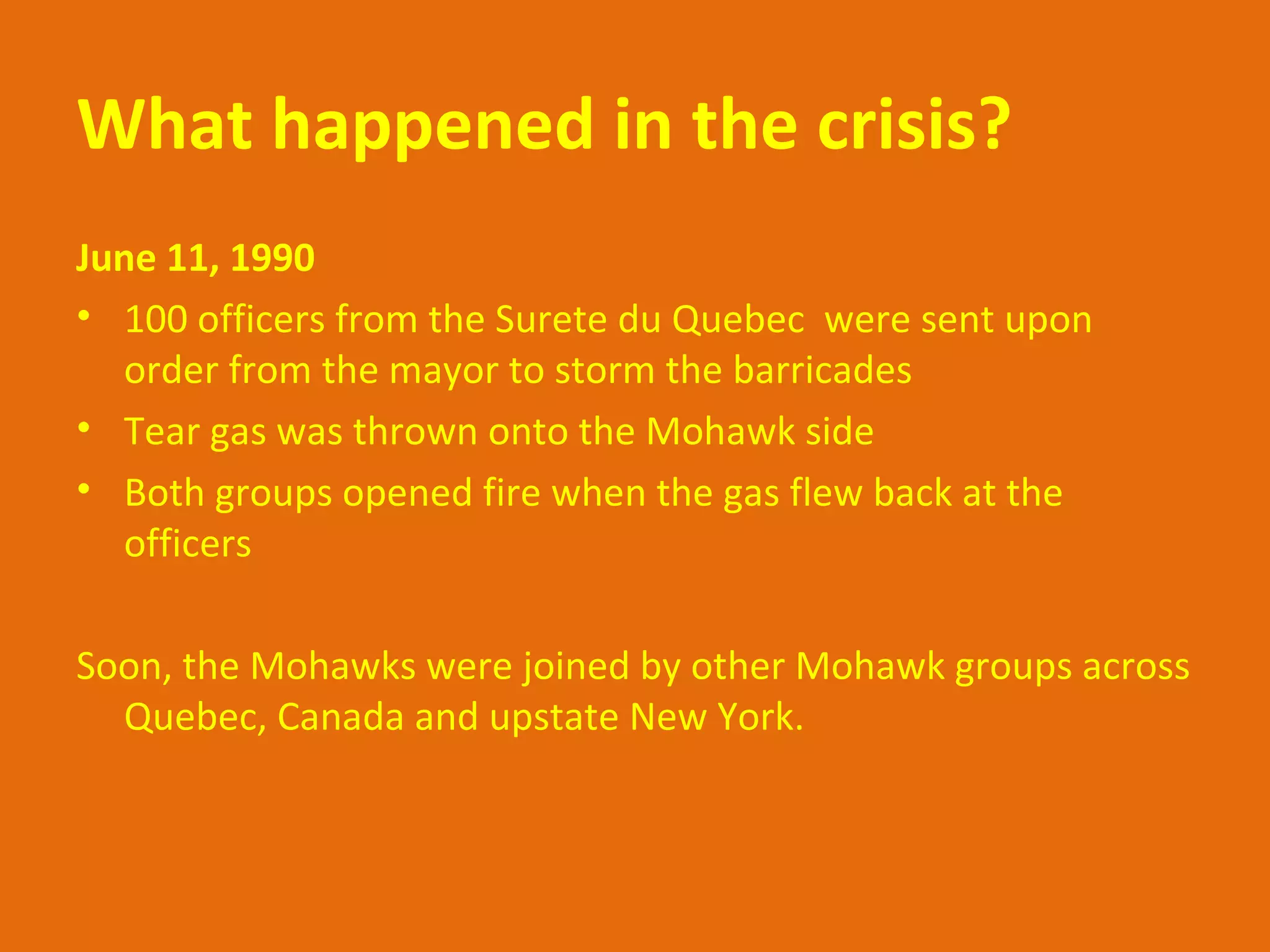 High School Project: The Oka Crisis (for Contemporary World class) | PPT