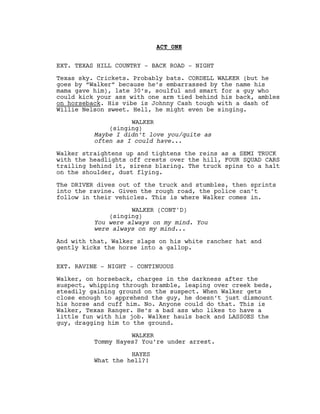 Pilot Script for Walker | PDF