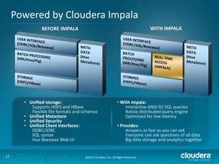 Cw13 big data and apache hadoop by amr awadallah-cloudera | PPT