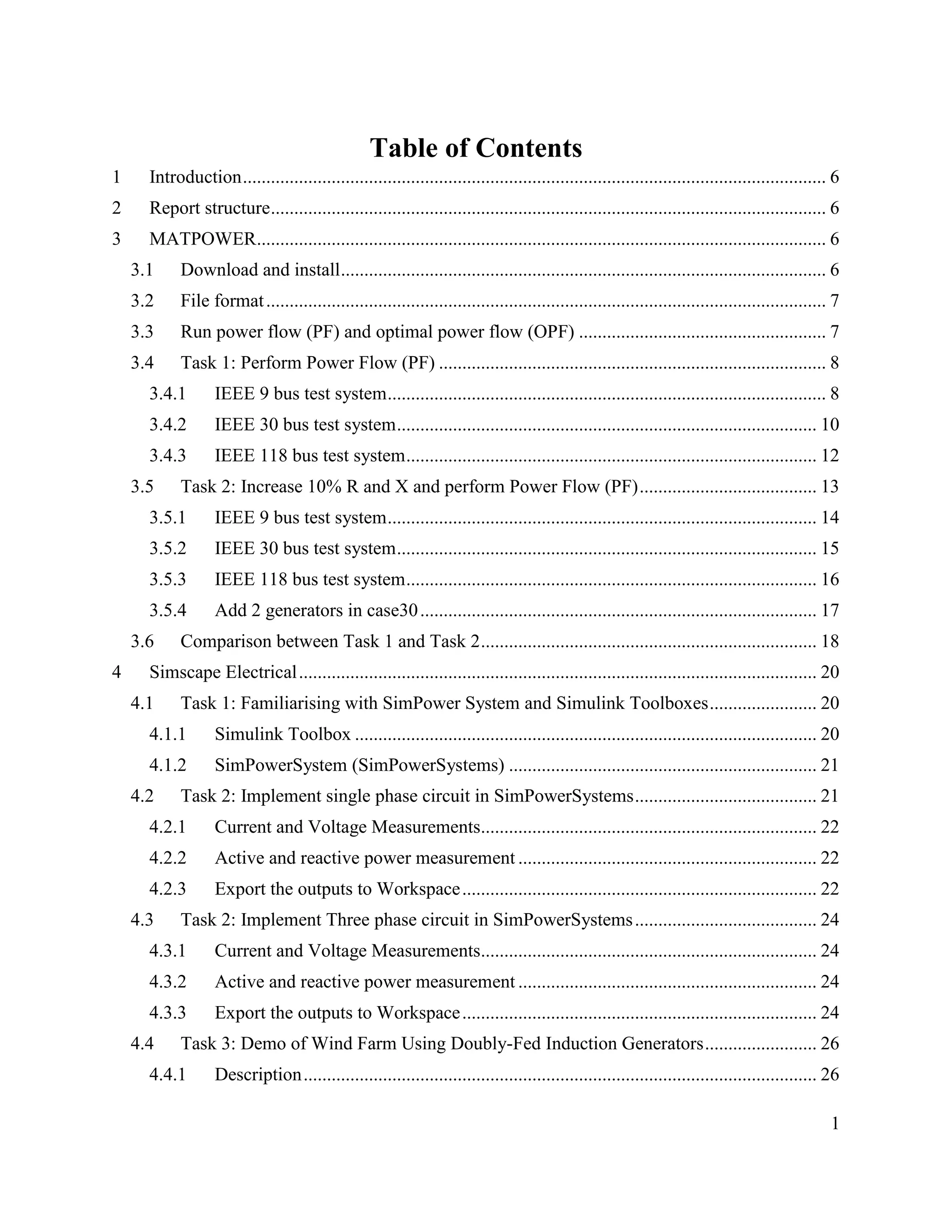 Power Systems analysis with MATPOWER and Simscape Electrical (MATLAB/Simulink) | PDF