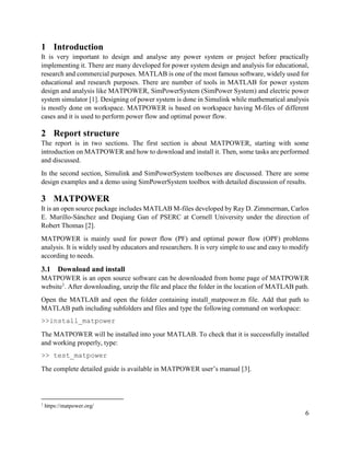 Power Systems analysis with MATPOWER and Simscape Electrical (MATLAB/Simulink) | PDF