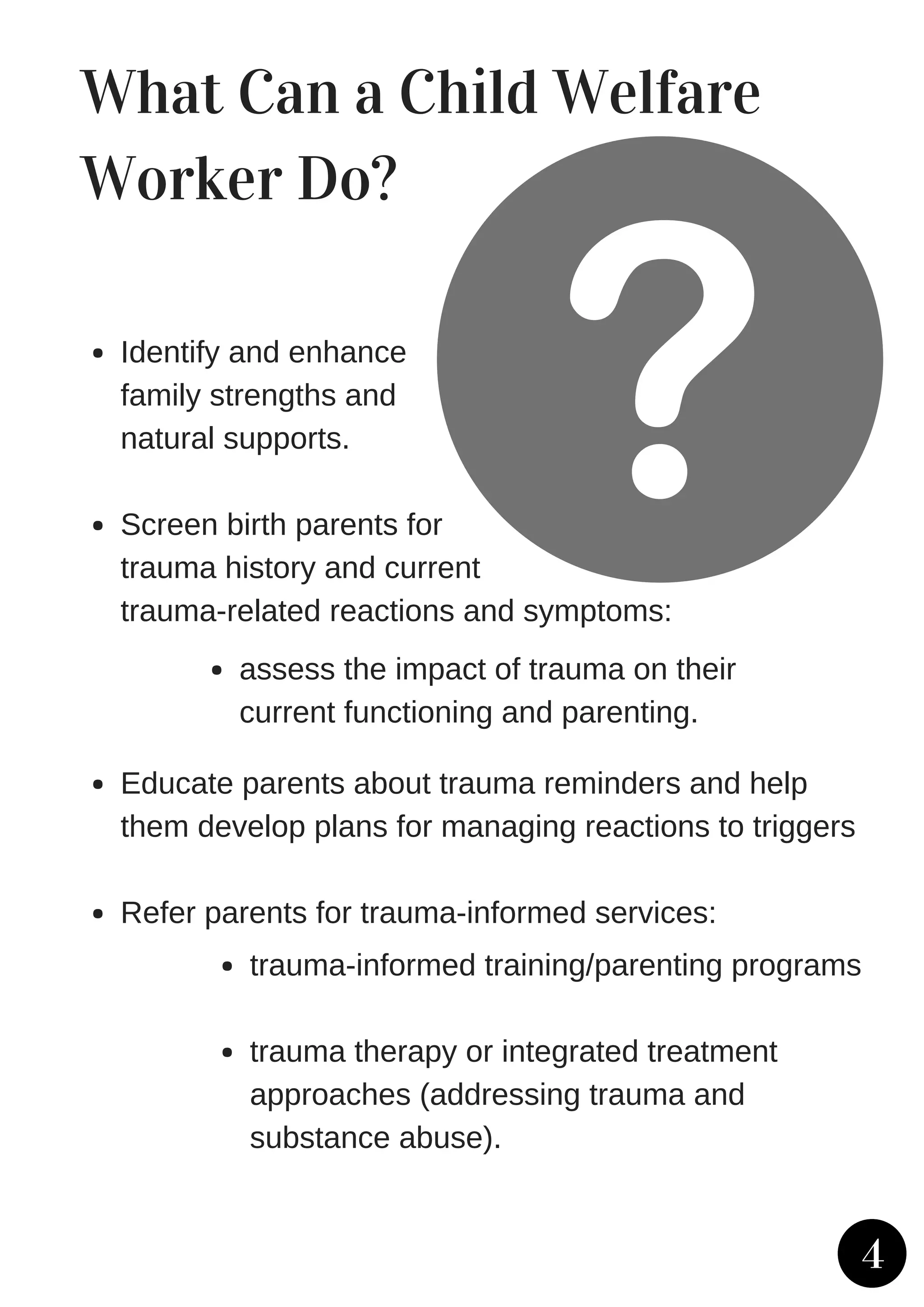 Child Welfare: Lesson 7 Handout | PDF