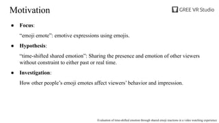 Evaluation of time-shifted emotion through shared emoji reactions in a ...