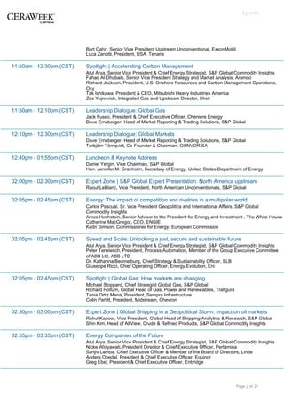 CeraWeek 2024 - Executive conference agenda | PDF