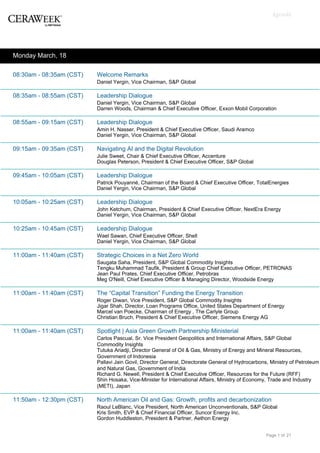 CeraWeek 2024 - Executive conference agenda | PDF