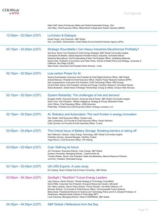 CeraWeek Executive Conference - Agenda of the Conference | PDF