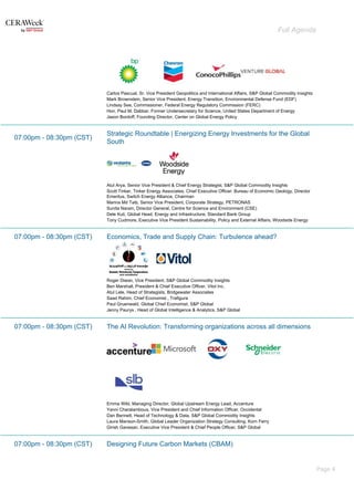 CeraWeek Executive Conference - Agenda of the Conference | PDF