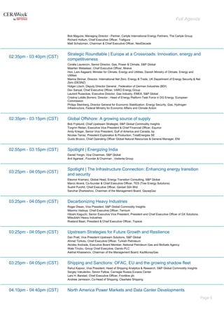 CeraWeek Executive Conference - Agenda of the Conference | PDF