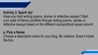 Creative Writing Module 7 - Online Portfolio | PPTX