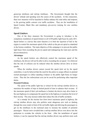 Speed control on minibuses | PDF