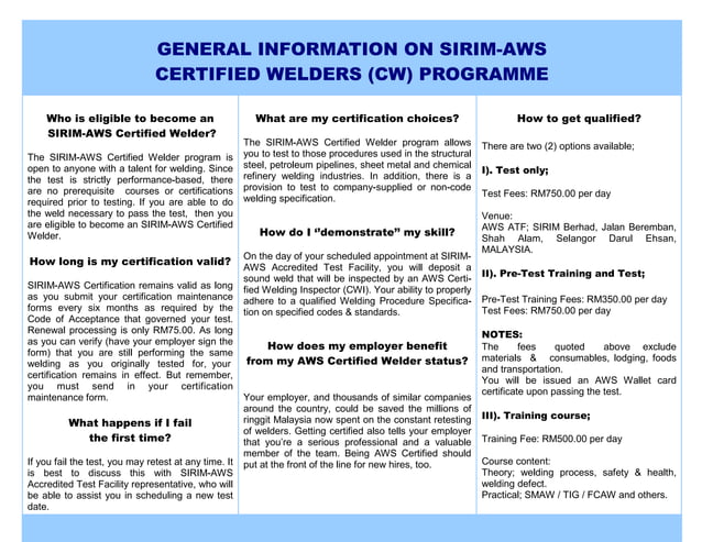 Certified Welder Brochure | PDF