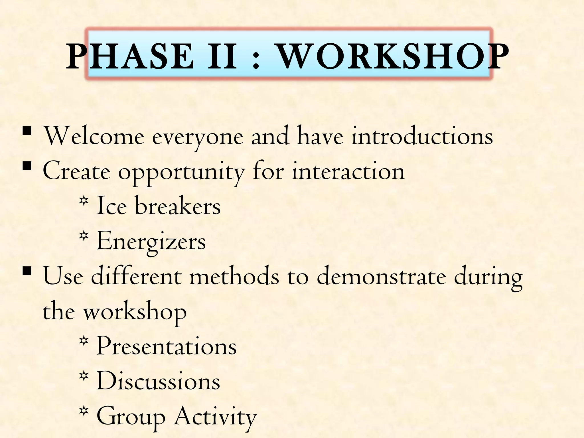 Conducting a workshop | PPT
