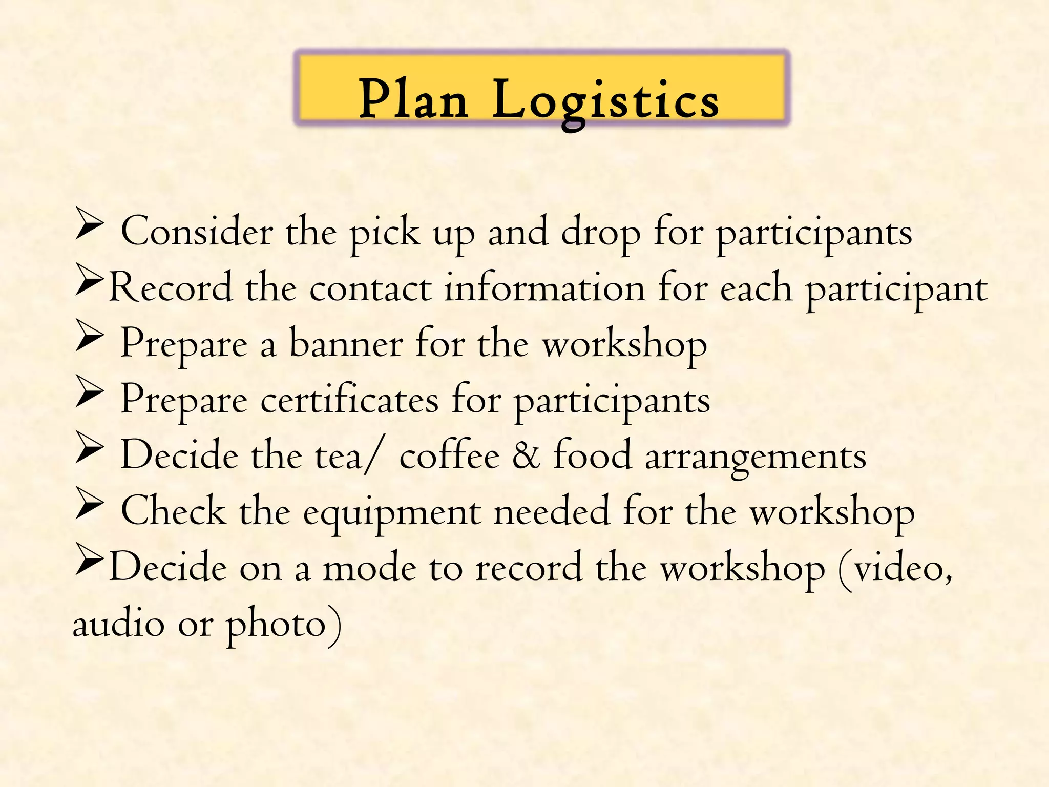 Conducting a workshop | PPT
