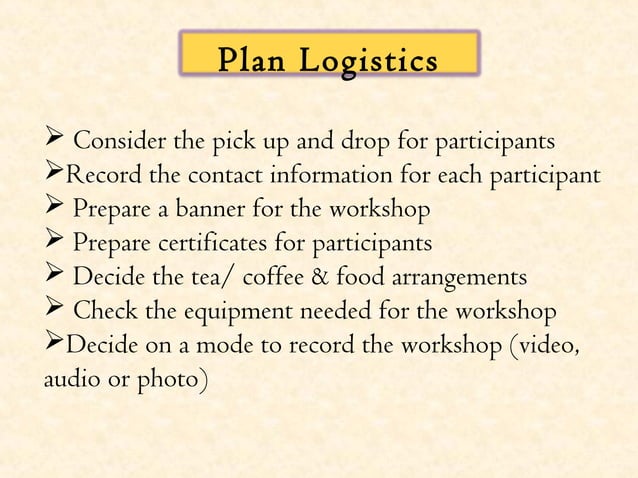 Conducting a workshop | PPT