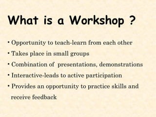 Conducting a workshop | PPT