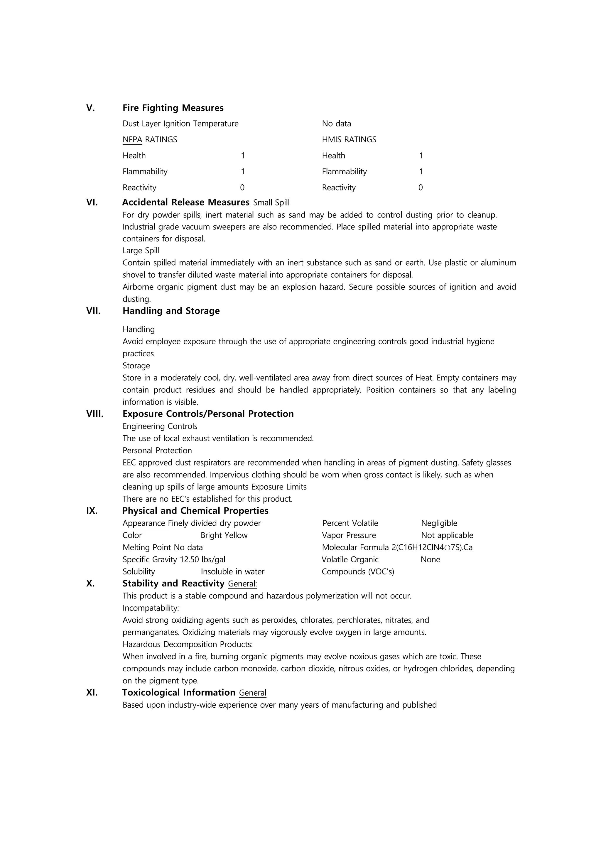 Pigment yellow 168 cas 71832 85-4 safety data sheet msds sds baoxu ...