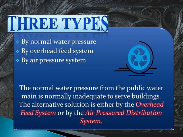 Cold Water Supply Distribution In Building | PPTX