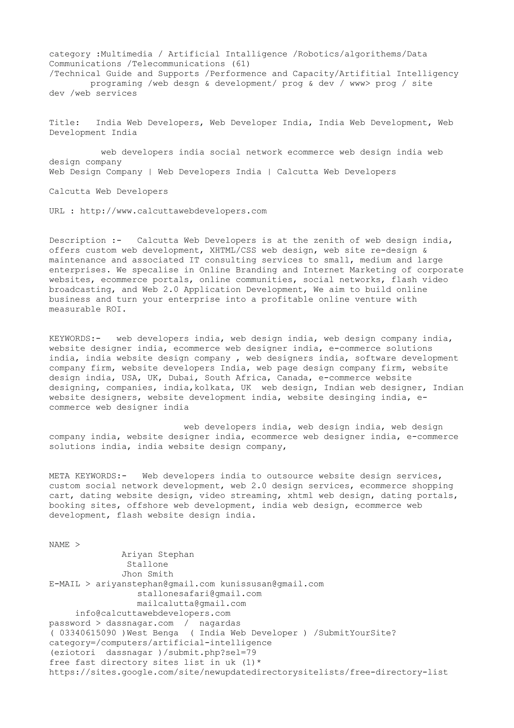 Calcutta Web Developers | TXT