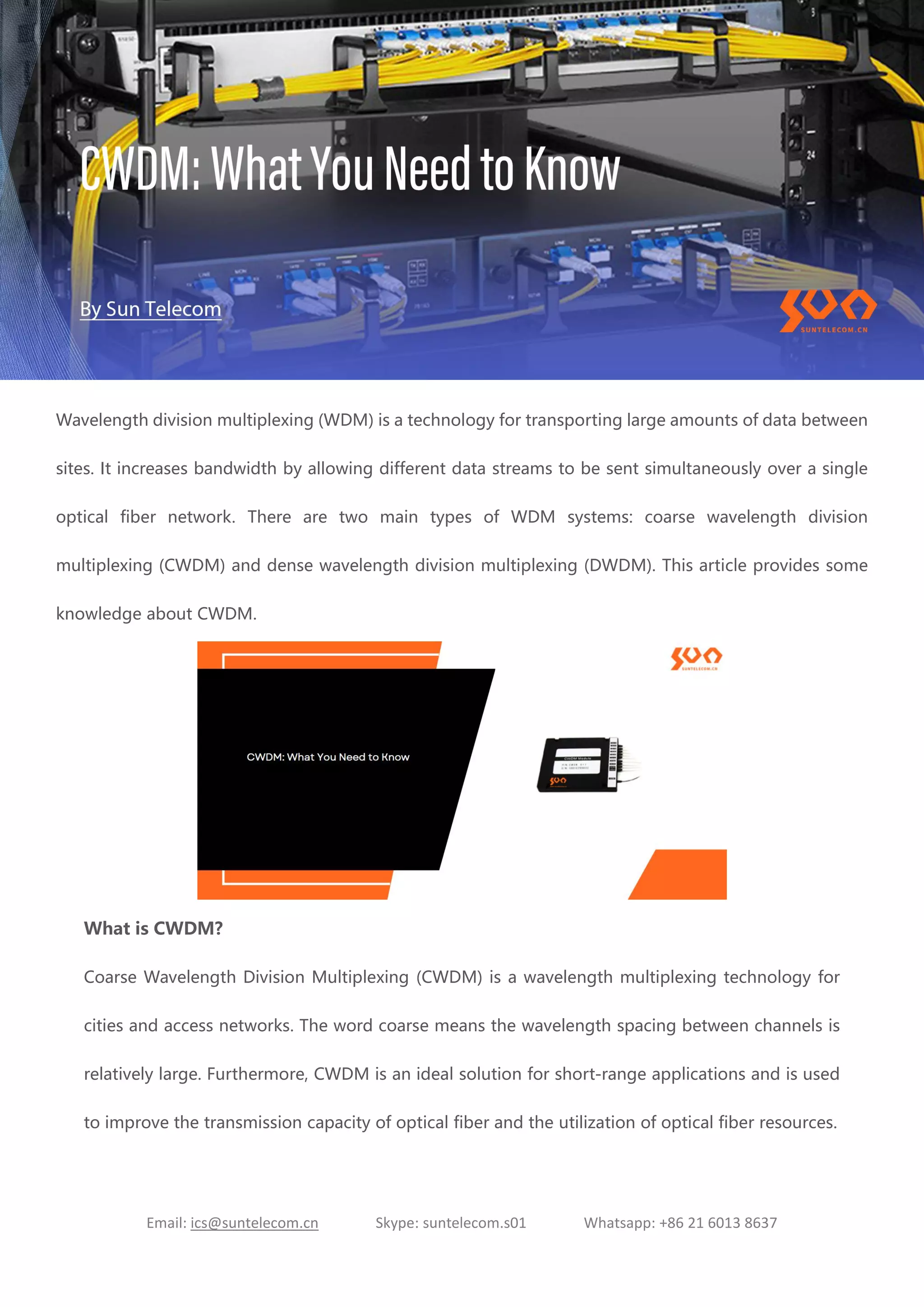 CWDM What You Need to Know | PDF