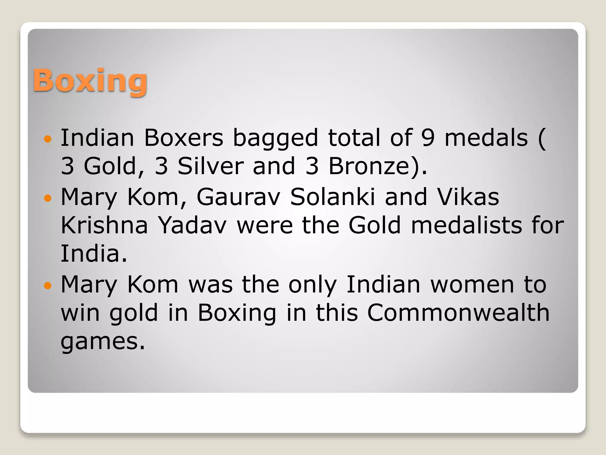 Commonwealth Games 2018 | PPT