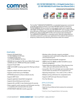 ComNet CWGE26FX2TX24MSPOE Data Sheet | PDF