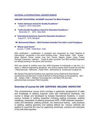 CWI Certified Welding Inspector course | PDF