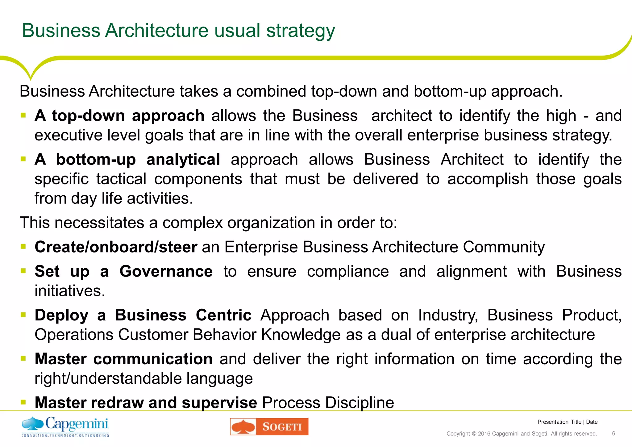 Cwin16 tls-capgemini-business-architecture-open-group-2016 | PDF