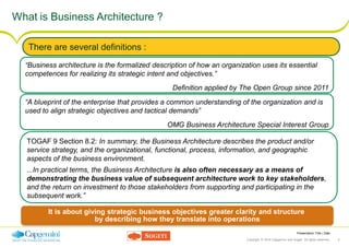 Cwin16 tls-capgemini-business-architecture-open-group-2016 | PDF