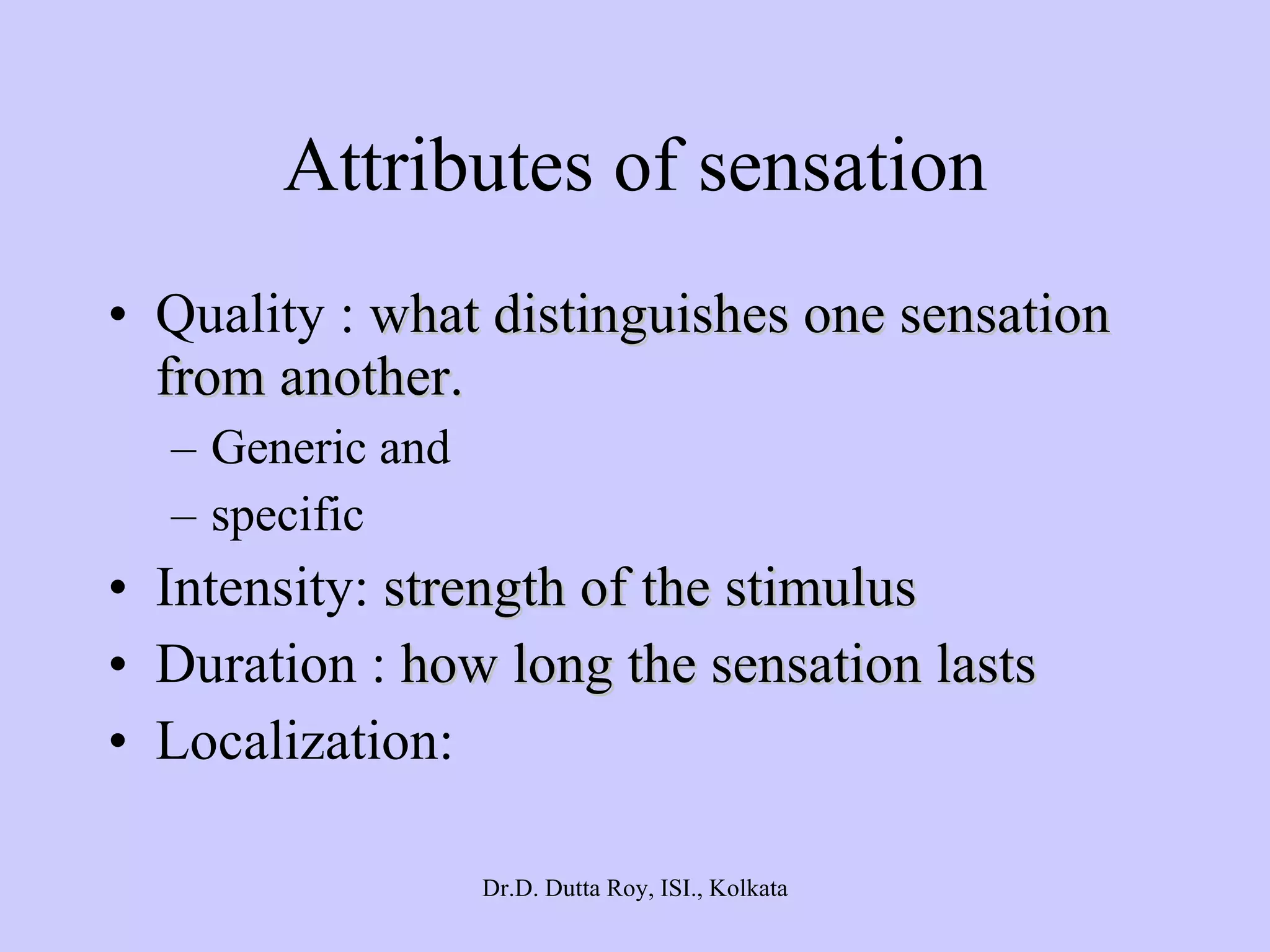 Introduction to Sensation, Perception and Attention | PPT