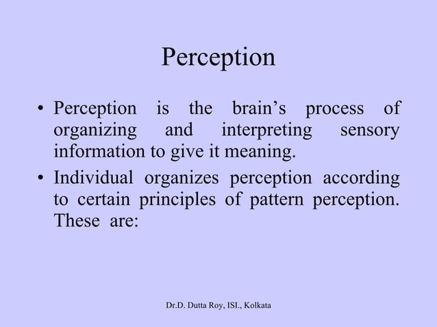 Introduction to Sensation, Perception and Attention | PPT