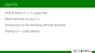 WINDOWS PHONE APPS IN C++ | PPT