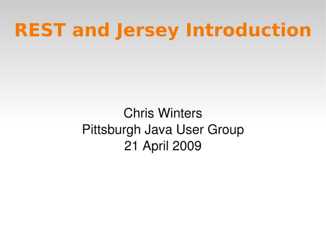 Cwinters Intro To Rest And JerREST and Jersey Introductionsey | PDF