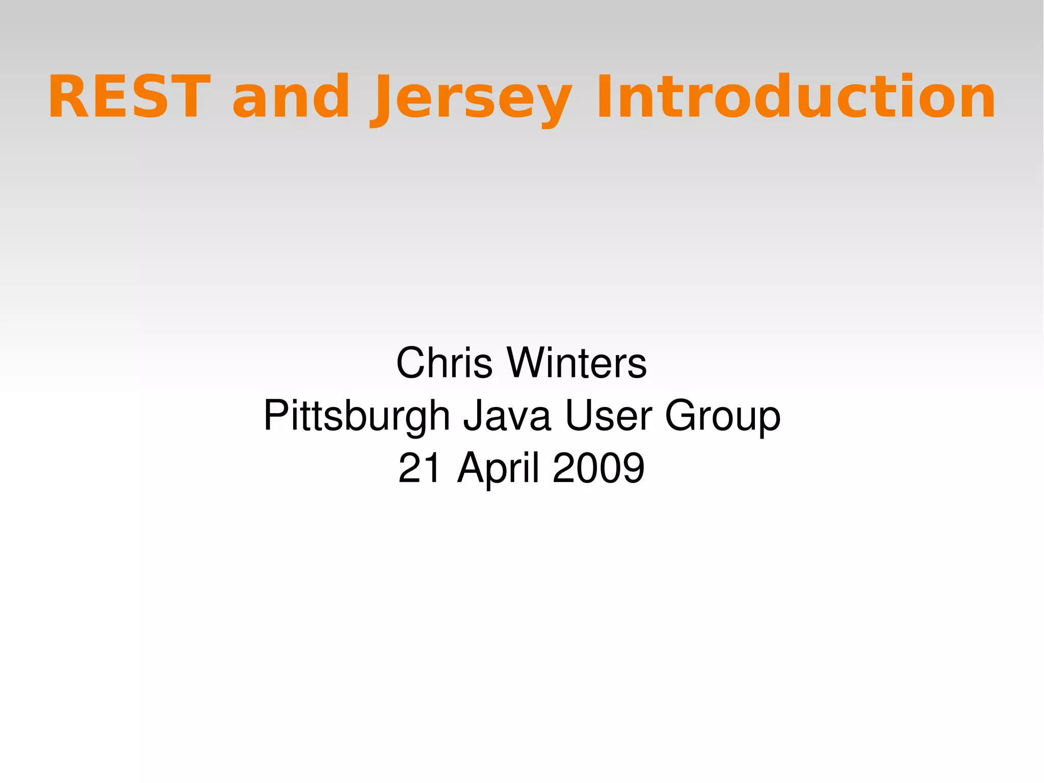Introduction to REST and Jersey | PDF