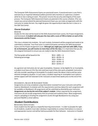 Cwi syllabus cisa115-spring2014-lund | PDF