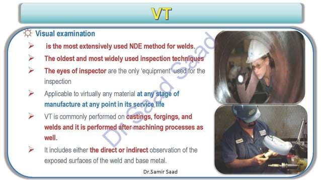 CWI & ASNT Visual Testing (VT) Level II Notes-Dr. Samir Saad | PDF ...