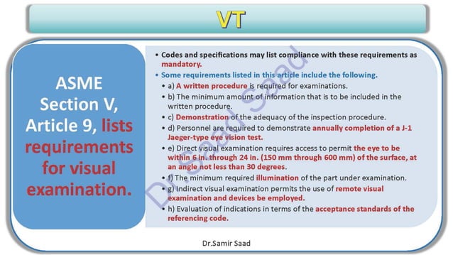 CWI & ASNT Visual Testing (VT) Level II Notes-Dr. Samir Saad | PDF ...