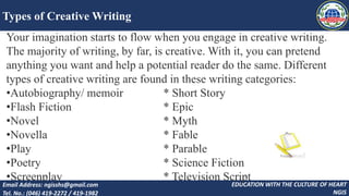 CW LESSON 1 WEEK 1_jan 8-9.pptx Introduction to creative writing | PPTX
