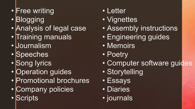 Imaginative vs. Technical Writing | PPTX