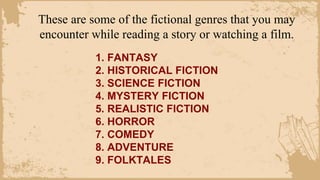 CREATIVE WRITING MODULE 5: FICTIONAL GENRE | PPTX