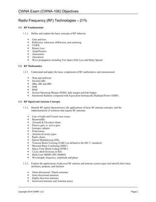 Cwna 106 exam_objectives_v6-01_2014_003 | PDF