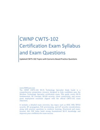 CWNP CWTS-102 Certification Exam Syllabus and Exam Questions | PDF